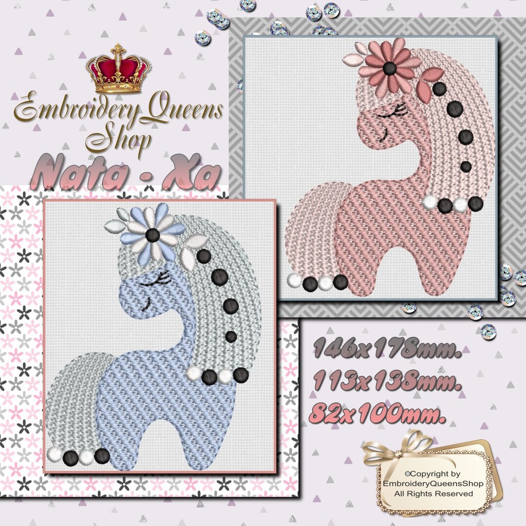 Pony Machine Embroidery Design 3 Sizes to Download Fit 4x4" (100x100mm ...