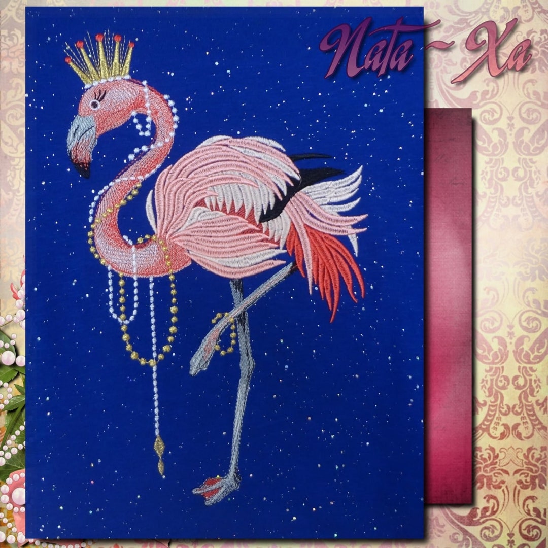 Cute Flamingo Machine Embroidery Design 3 Size Download for Hoops ...