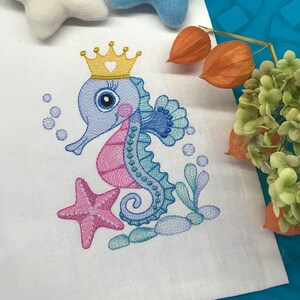 Baby Seahorse Machine Embroidery Design Fit 5x7" (130x180mm) Hoop ...
