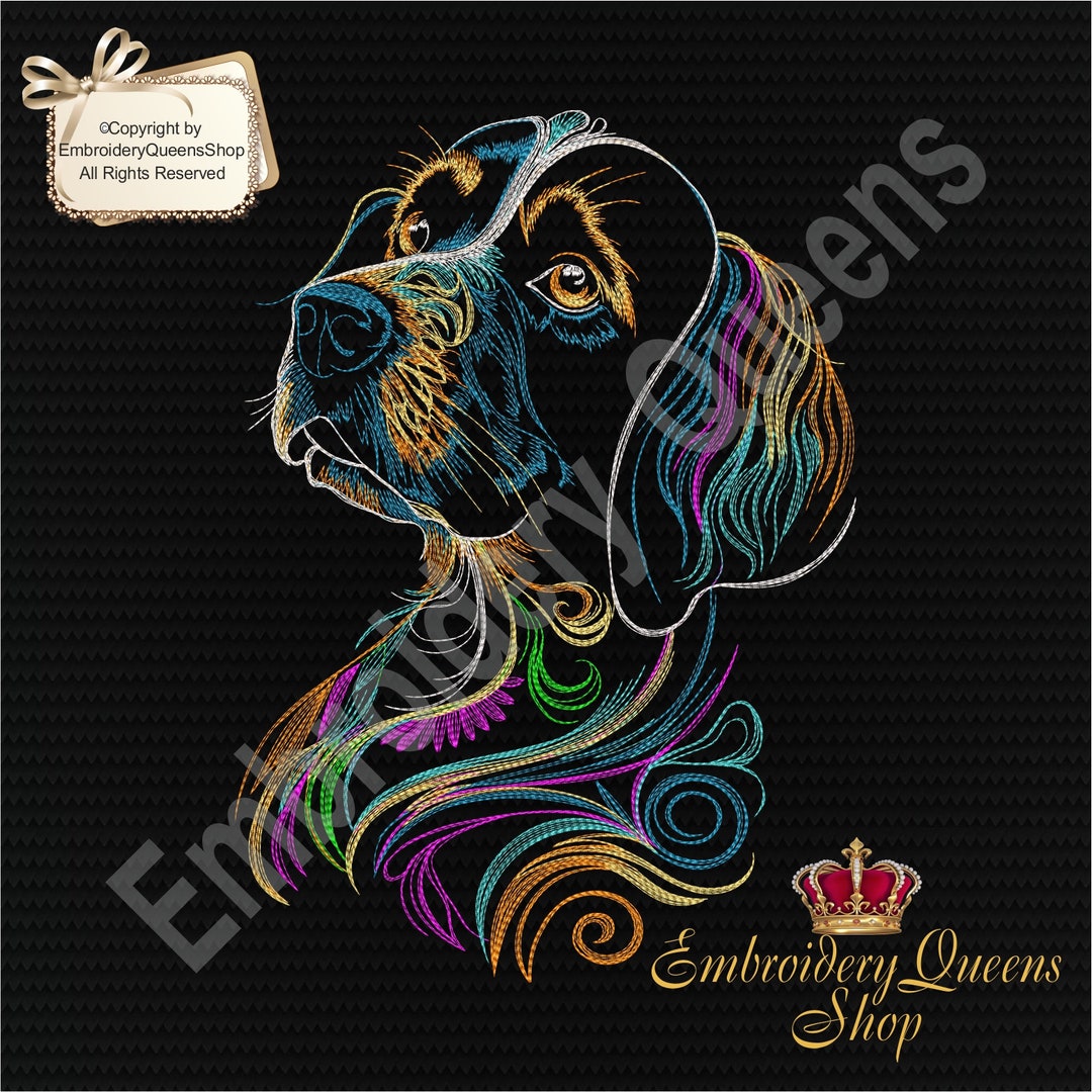 Dog Machine Embroidery Design Fluffy Rainbow Dog 8 Sizes to Download ...