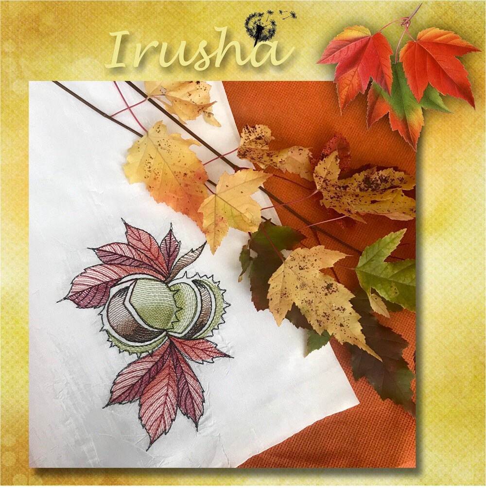 Autumn Machine Embroidery Designs Set Instant Download in 2 Sizes Small ...