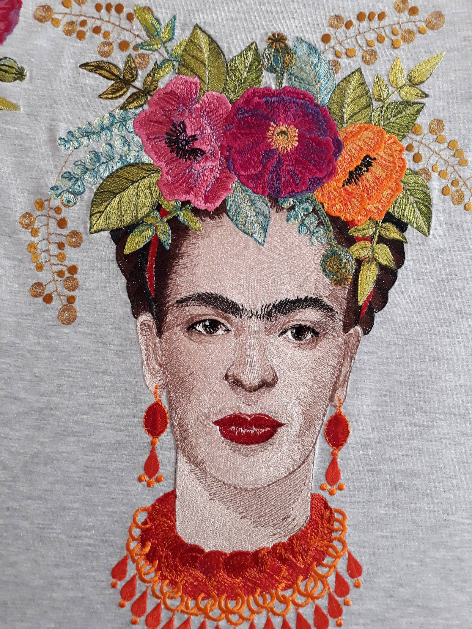 Frida Kahlo. Machine Embroidery Design. Face Head With Flower Head ...