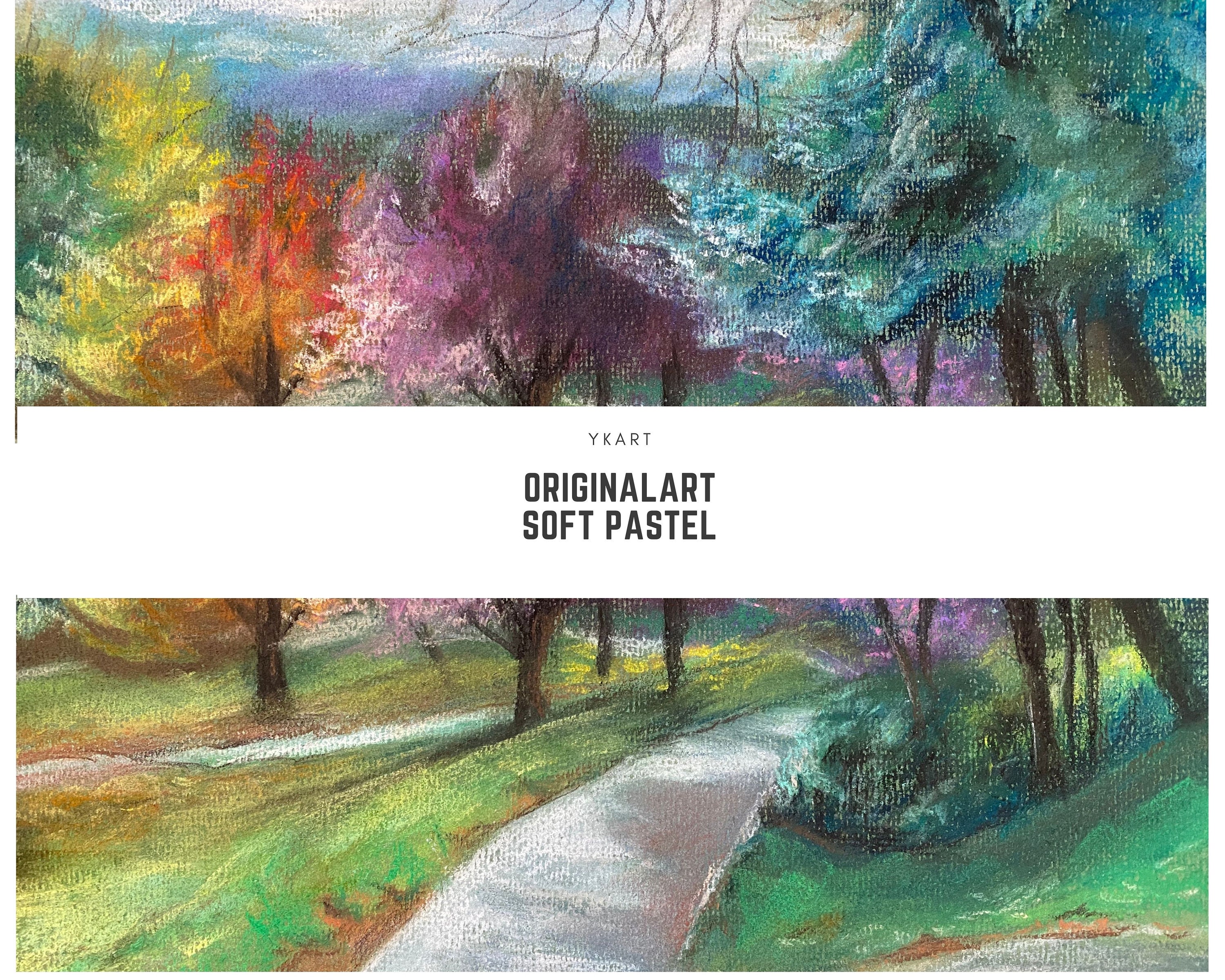 Soft Pastel Landscape ,scene in the Park After Rain , Autumn Scenery ...