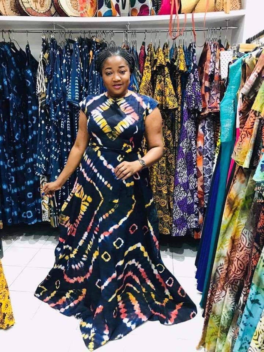 Adire Gown Styles Adire Styles for Women Adire Kaftan - Etsy