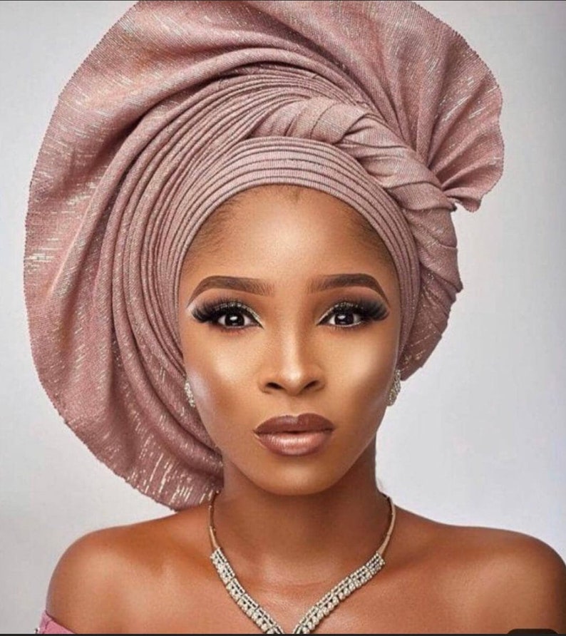 African Gele Ofi for Women, Nigerian Traditional Bridal Aso Oke Hats ...