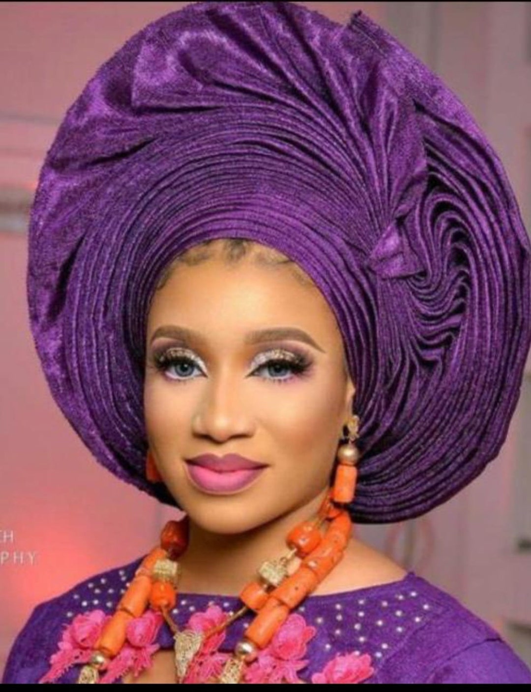 African Gele Ofi for Women, Nigerian Traditional Bridal Aso Oke Hats ...