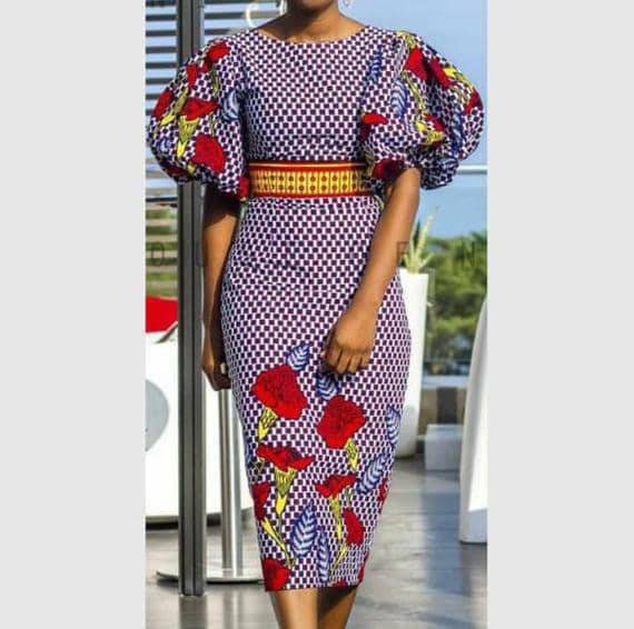 African Print Dressafrican Clothing Ankara Midi Dress Etsy