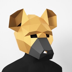 Hyena Low Poly Mask DIY Paper Craft Mask Hyena PDF Template - Etsy