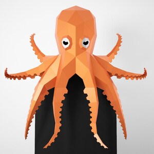 Octopus Mask DIY, Low Poly Mask Devilfish, Paper Craft Mask Poulpe, Pdf ...