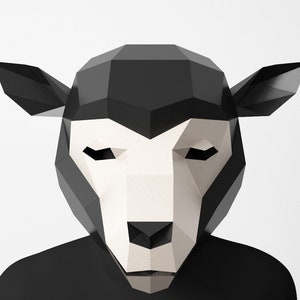 Sheep Mask DIY, Low Poly Mask, Paper Craft Mask, Pdf Template 3D Mask ...