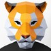 Tiger Mask Low Poly 3D Mask, DIY Paper Craft Mask Tiger, PDF Template ...