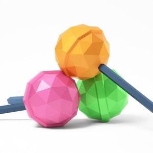 Lollipop Paper Low Poly, PDF Template, DXF and SVG Files - Etsy