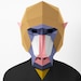 Baboon Mask DIY, Low Poly Mask, Paper Craft Mask, Pdf Template 3D Mask ...