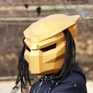 Predator Mask, DIY Paper Mask, Papercraft, 3D Mask, Polygon, Low Poly ...