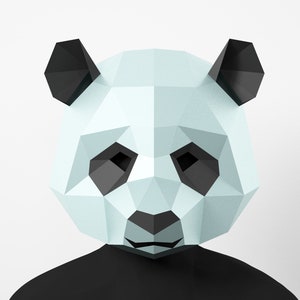 Panda Low Poly Mask, DIY Paper Craft Mask, PDF Template for 3D Masks ...