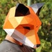 Fox Mask DIY, Low Poly Mask, Paper Craft Mask, Pdf Template 3D Mask ...
