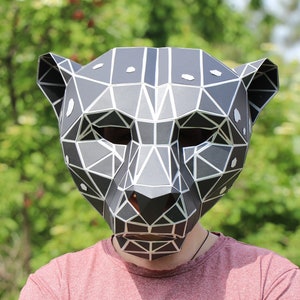 Cheetah Mask, Polygonal Paper Art, Paper Craft Pdf, Papermask Low Poly ...