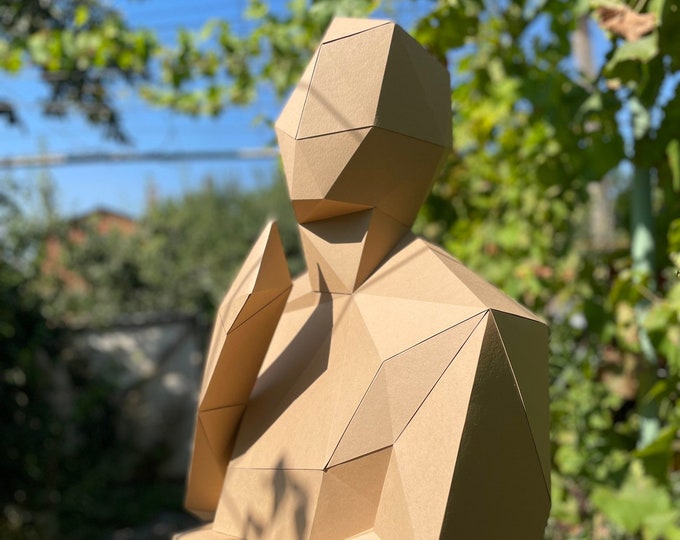 Falling Man Papercraft Sculpture, Printable 3D Puzzle, Papercraft Pdf ...