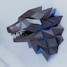 She-wolf Head Polygonal Wall Sculpture, Diy Papercraft , Wall Decor ...