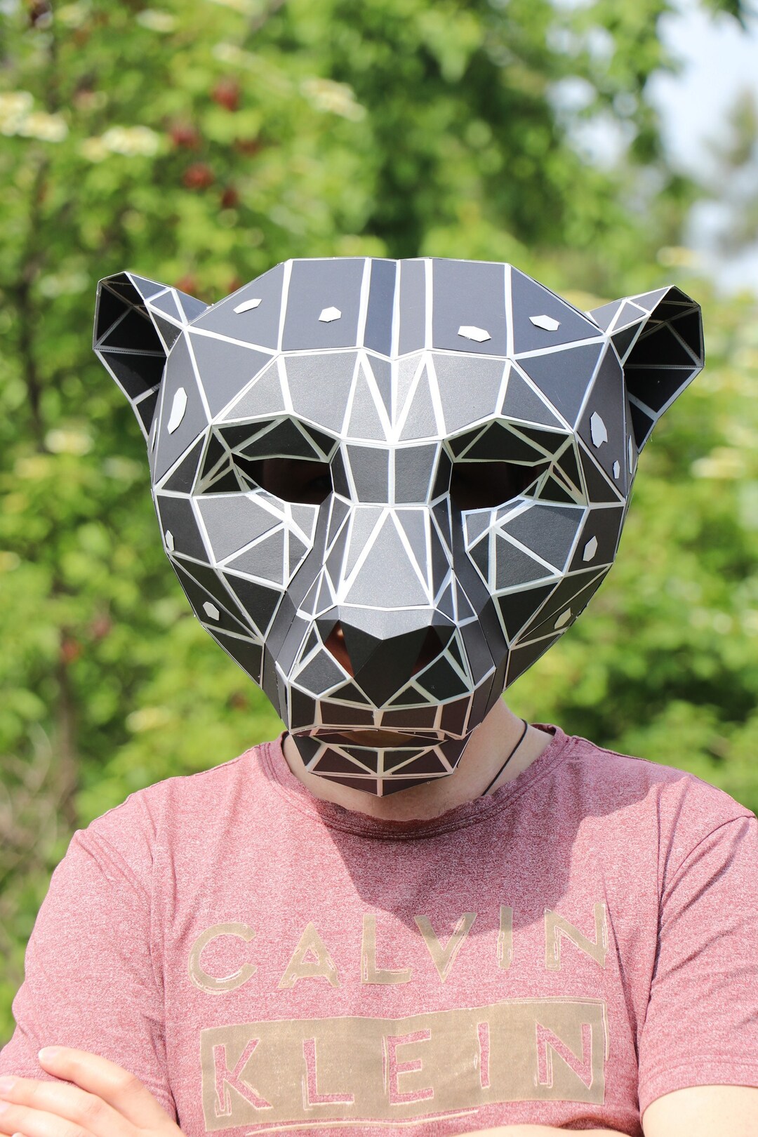 Cheetah Mask, Polygonal Paper Art, Paper Craft Pdf, Papermask Low Poly ...