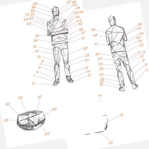 Geometric Man Sculpture Papercraft Template (PDF) - Etsy