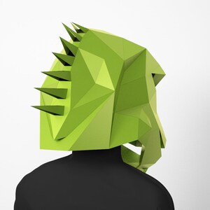 Iguana Mask Low Poly, Digital Template, Papercraft Reptile Masks - Etsy