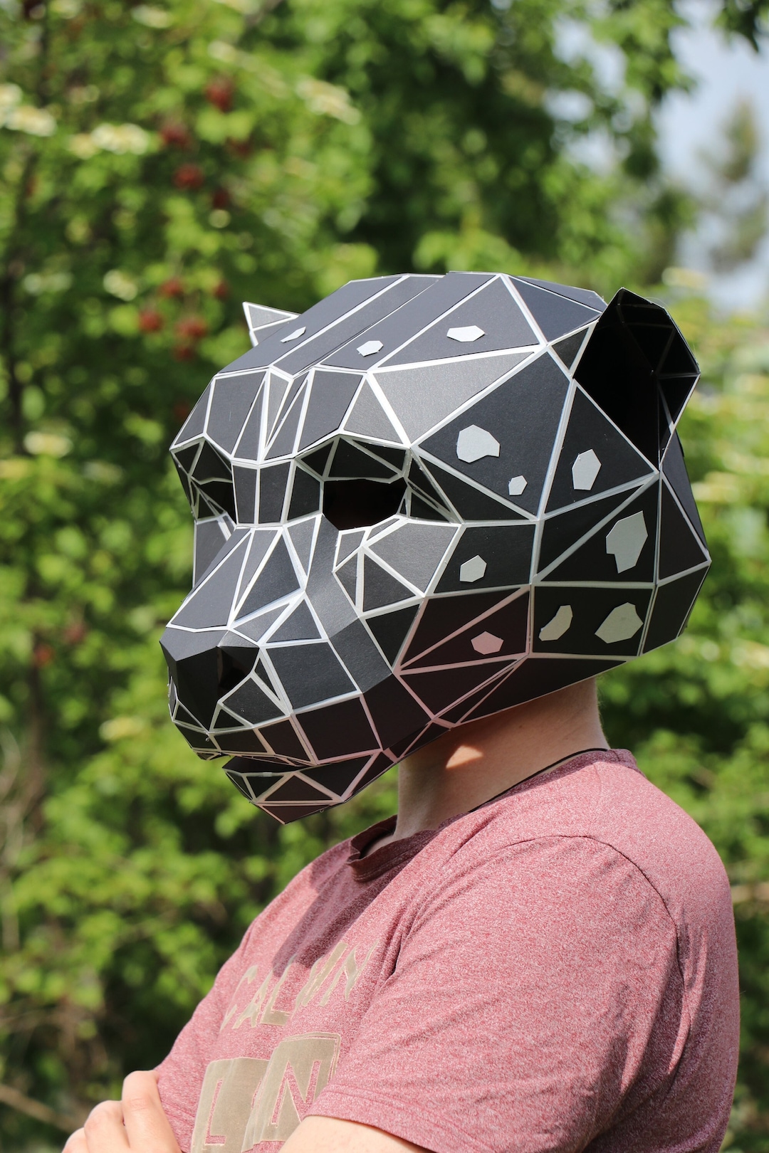 Cheetah Mask, Polygonal Paper Art, Paper Craft Pdf, Papermask Low Poly ...