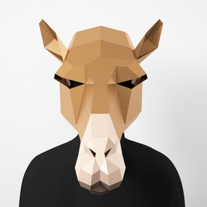 Camel Low Poly Mask, DIY Poligonal Mask Camel, PDF Template for 3D ...