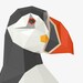 Atlantic Puffin 3D Papercraft Template, Low Poly Bird Model (PDF, DXF ...