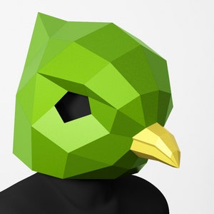 Bird Mask PDF Template, Parrot Mask, Paper Art, Polygonal, Paper Craft ...