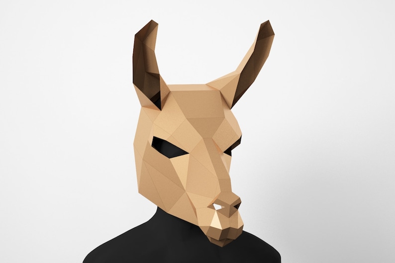 Lamamask Low Poly Alpaca DIY Paper Craft Mask Llama PDF - Etsy