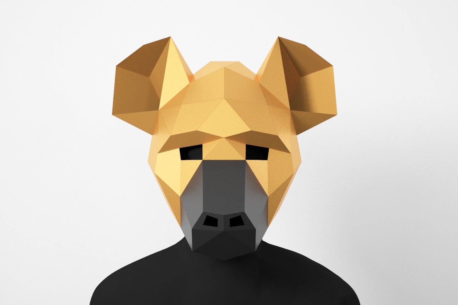 Hyena Low Poly Mask DIY Paper Craft Mask Hyena PDF Template - Etsy