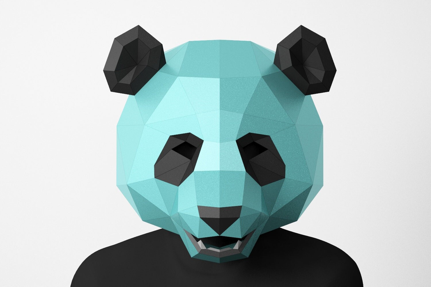 Panda Mask PDF Template DIY Papercraft Mask Polygonal Panda - Etsy