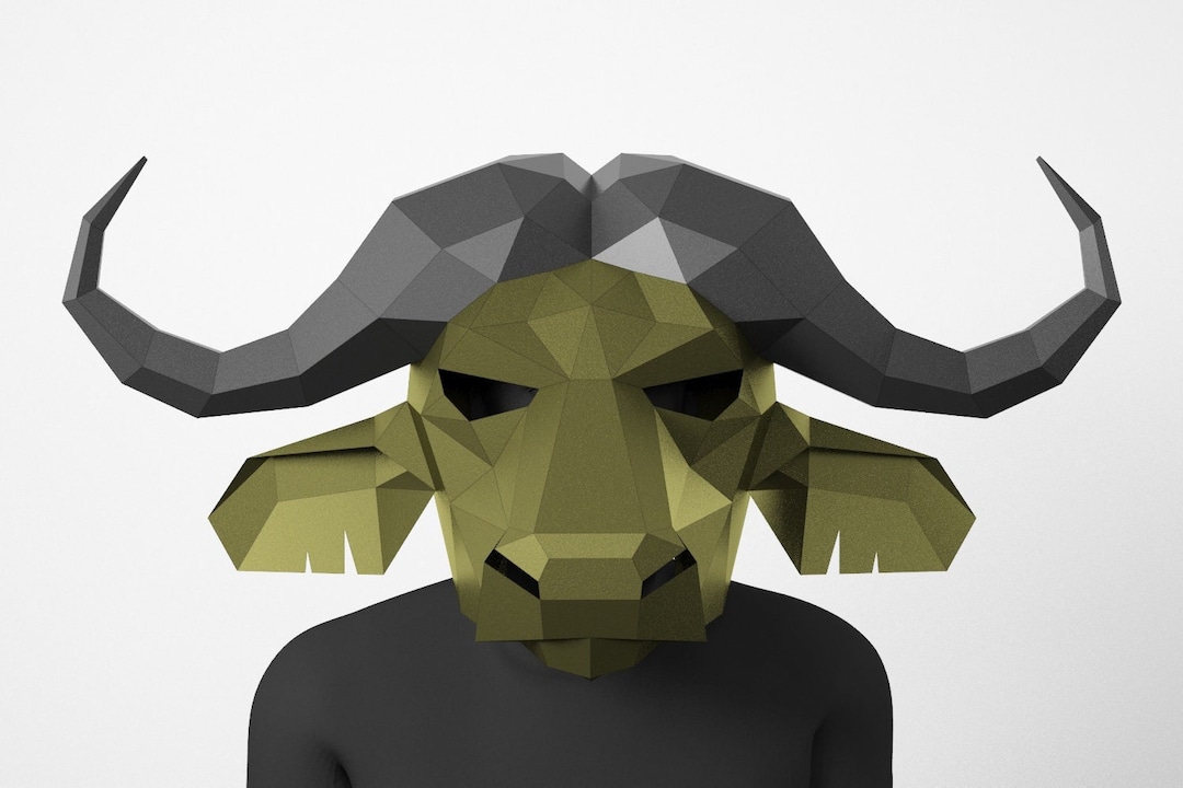 Buffalo, Buffalo Costume, Polygonal, Origami, 3d Mask Mask, Paper Craft ...
