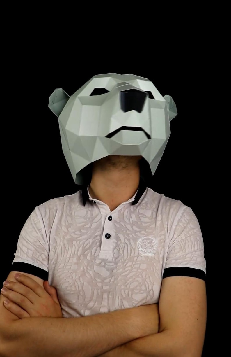 Low Poly Polar Bear Mask: DIY Papercraft Costume (PDF Template) - Etsy