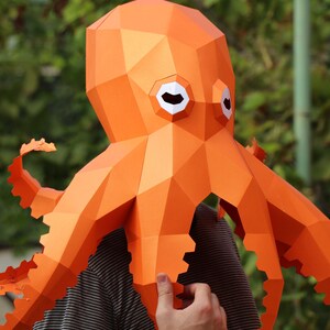 Octopus Mask DIY Low Poly Mask Devilfish Paper Craft Mask - Etsy