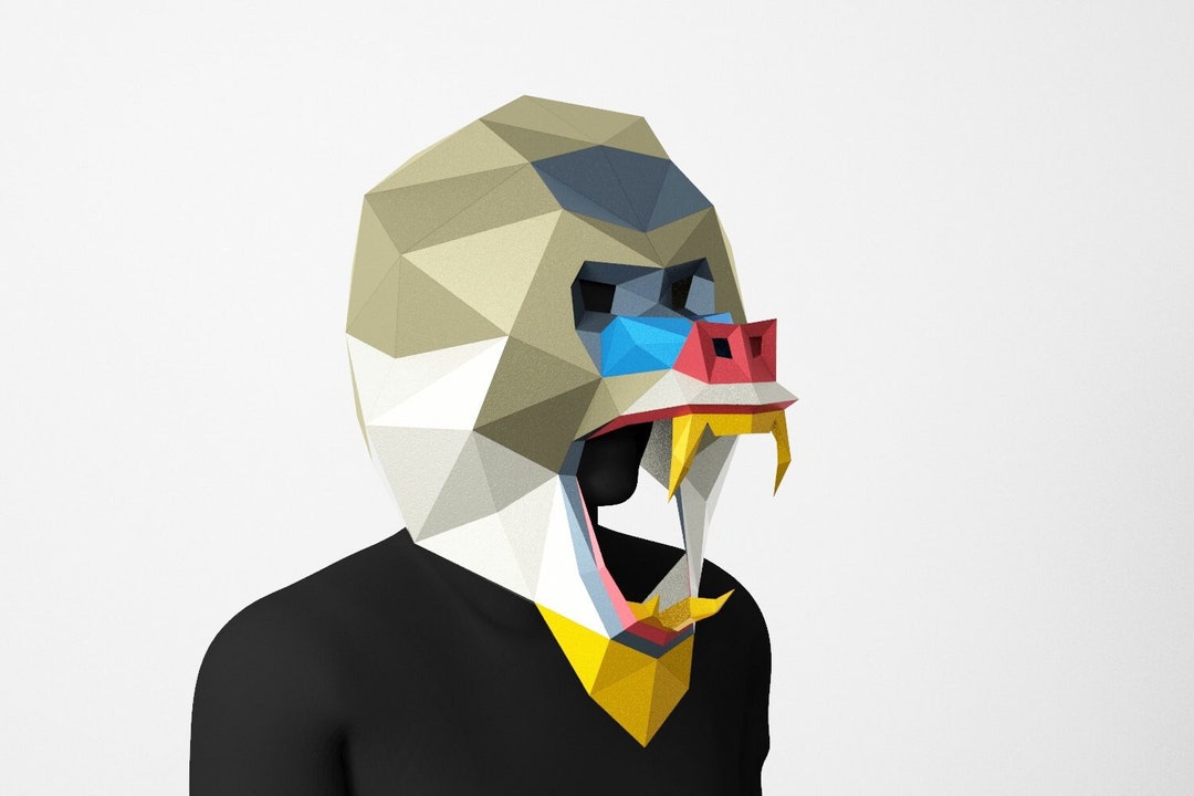 Growling Baboon Paper Craft Mask, PDF Template, Monkey Costume ...