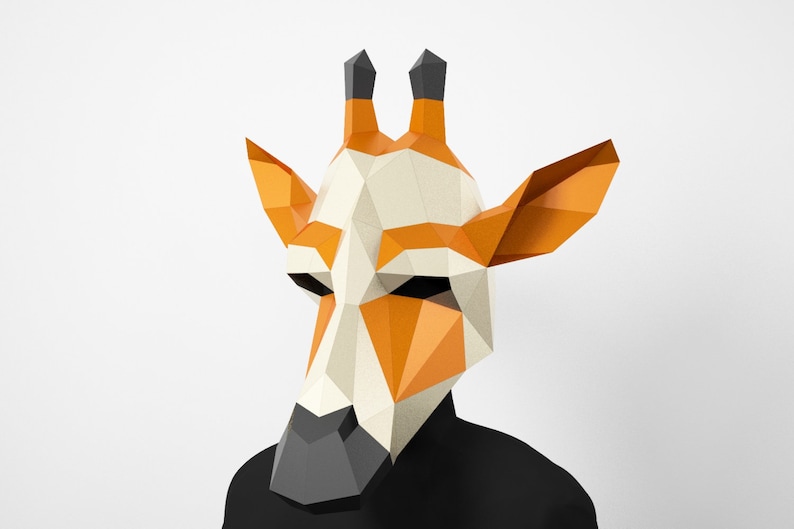 DIY Giraffe Mask: Low Poly Papercraft Costume (PDF Template) - Etsy