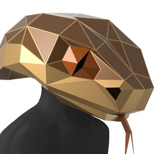 Forest Snake Mask, Template Diy, Kids Mask, PDF Template Low Poly ...