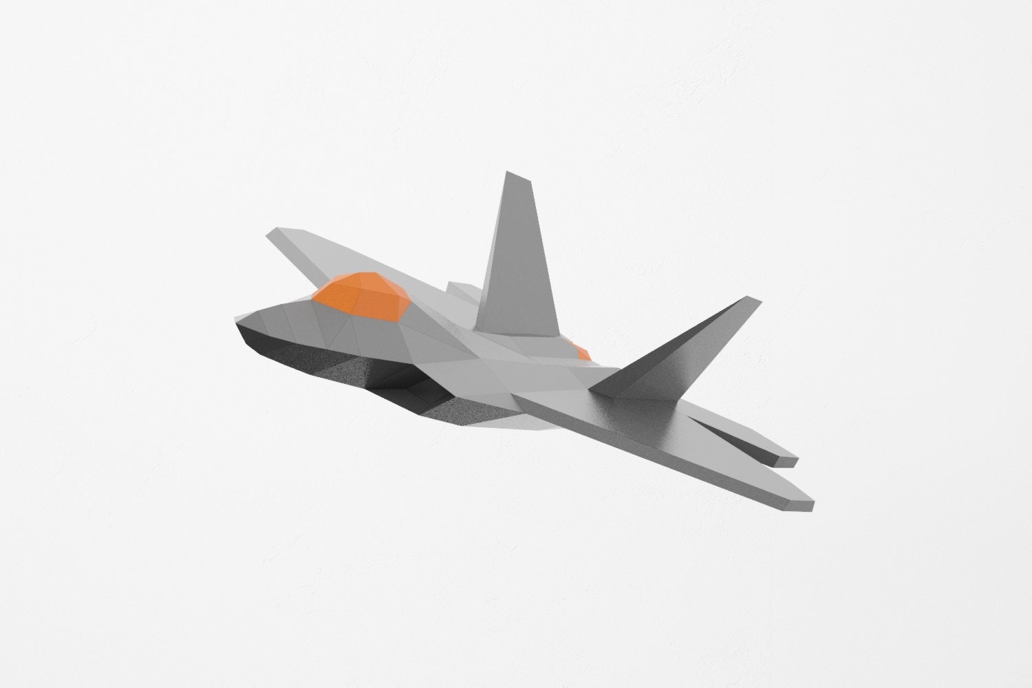 F-22 Raptor Paper Model: Low Poly Fighter Aircraft DIY Decor (PDF ...