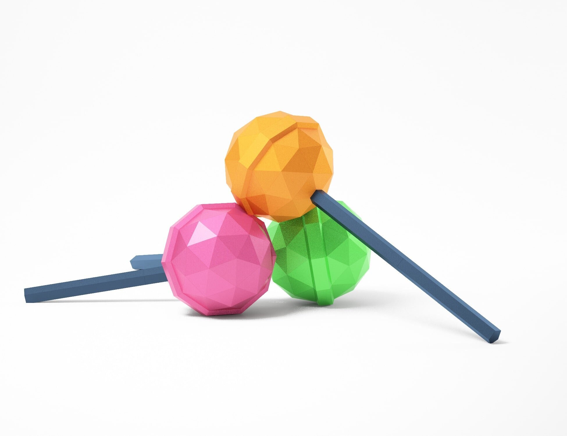 Lollipop Paper Low Poly, PDF Template, DXF and SVG Files - Etsy