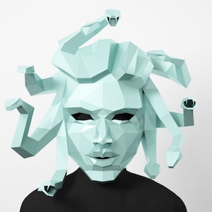 Medusa Gorgon Mask PDF Template, Medusa Gorgon Costume, Cosplay Paper ...