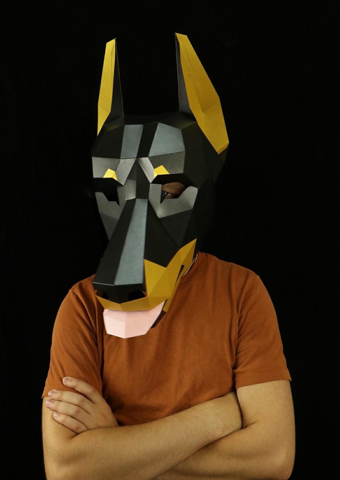 Low Poly Doberman Mask: DIY Paper Craft Template (PDF) - Etsy