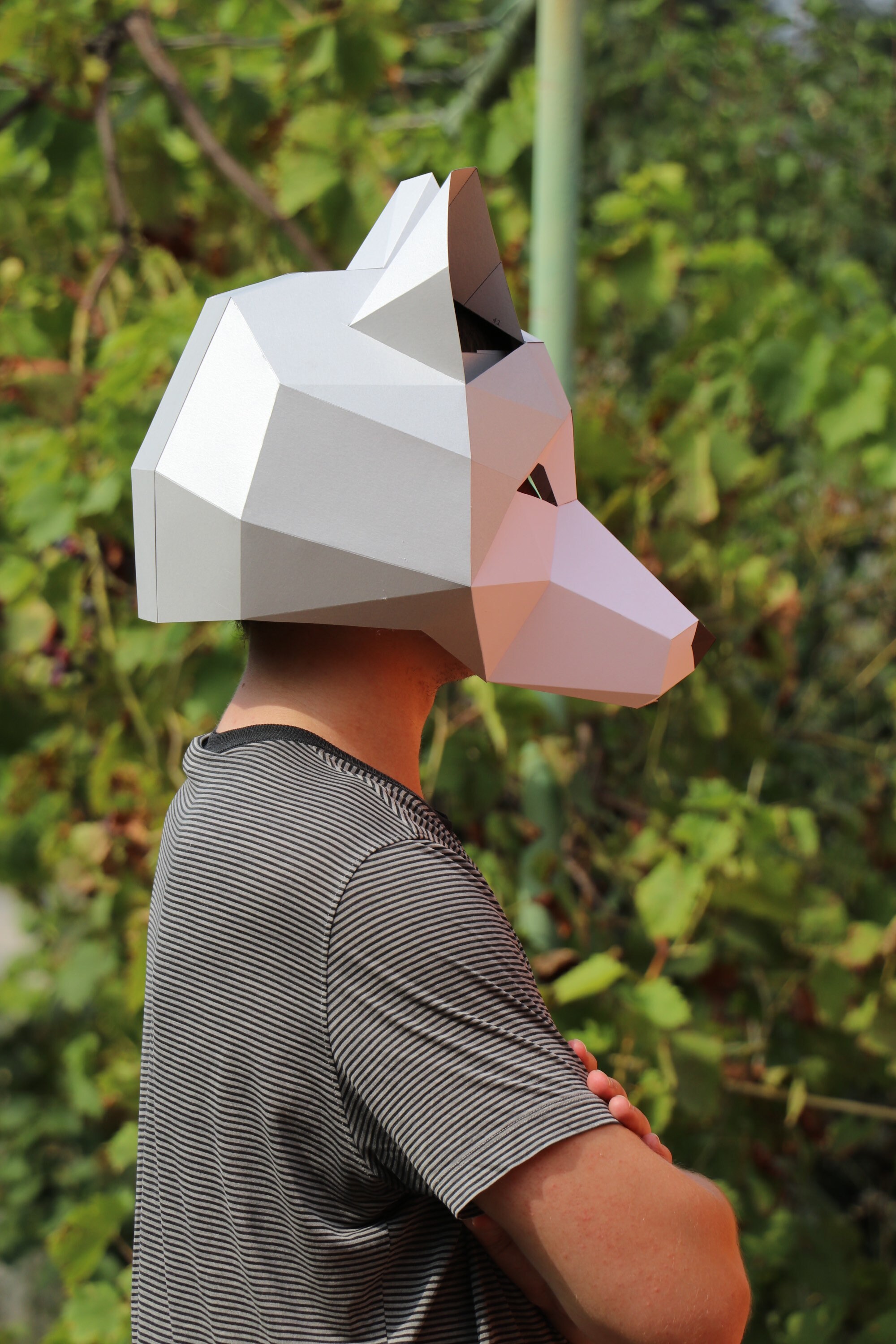 Low Poly Wolf Mask: DIY Papercraft Costume (PDF Template) - Etsy UK