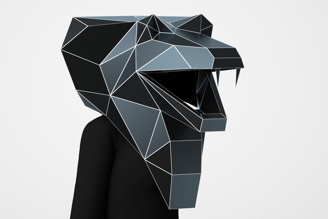 Male Snake Mask Papercraft: Low Poly 3D Costume (PDF Template) - Etsy
