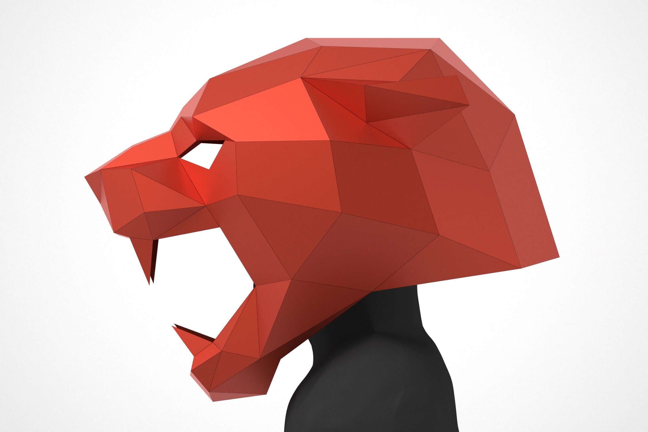 Puma Mask Template: Low Poly 3D Papercraft Costume (PDF, SVG, DXF) - Etsy
