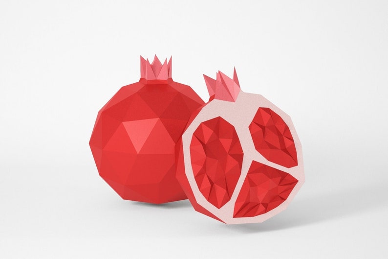 Fruit Paper PDF Pomegranate Template Papercraft DIY Garnet - Etsy