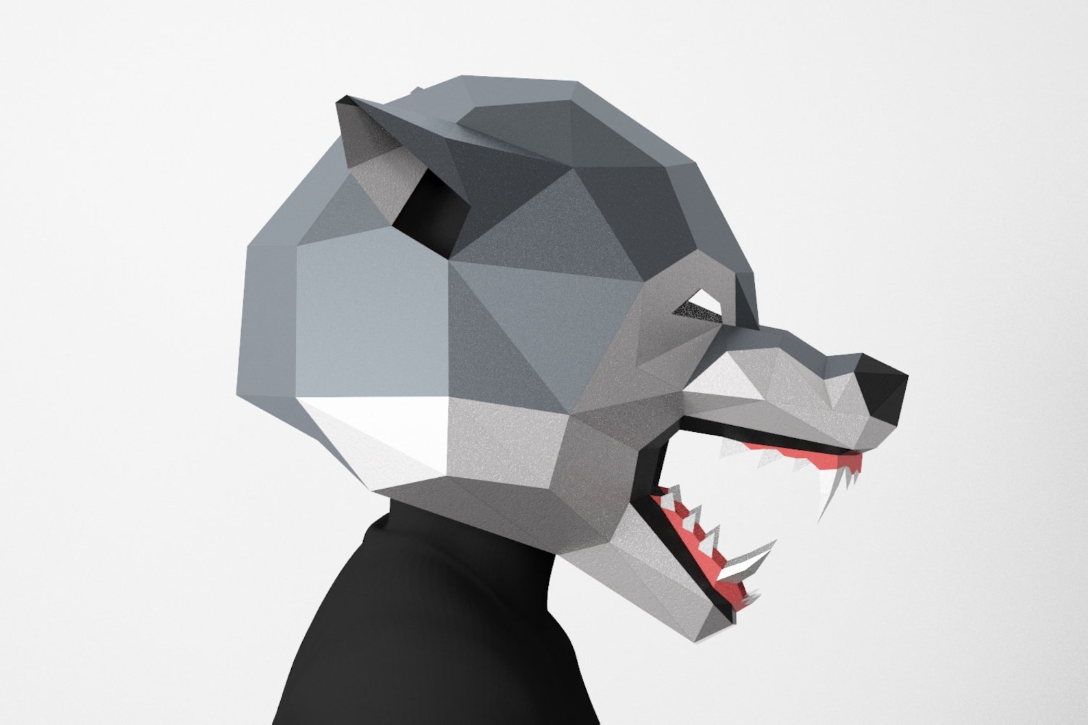 Roaring Wolf Mask: Low Poly Papercraft Costume (PDF Pattern) - Etsy