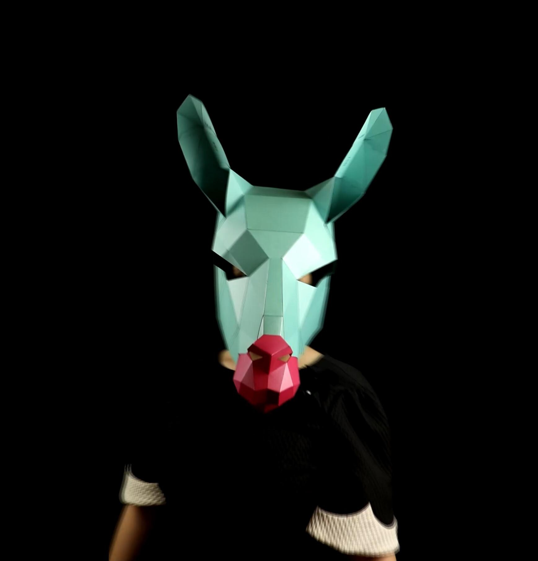 Low Poly Llama Mask: DIY Papercraft Costume (PDF Template) - Etsy