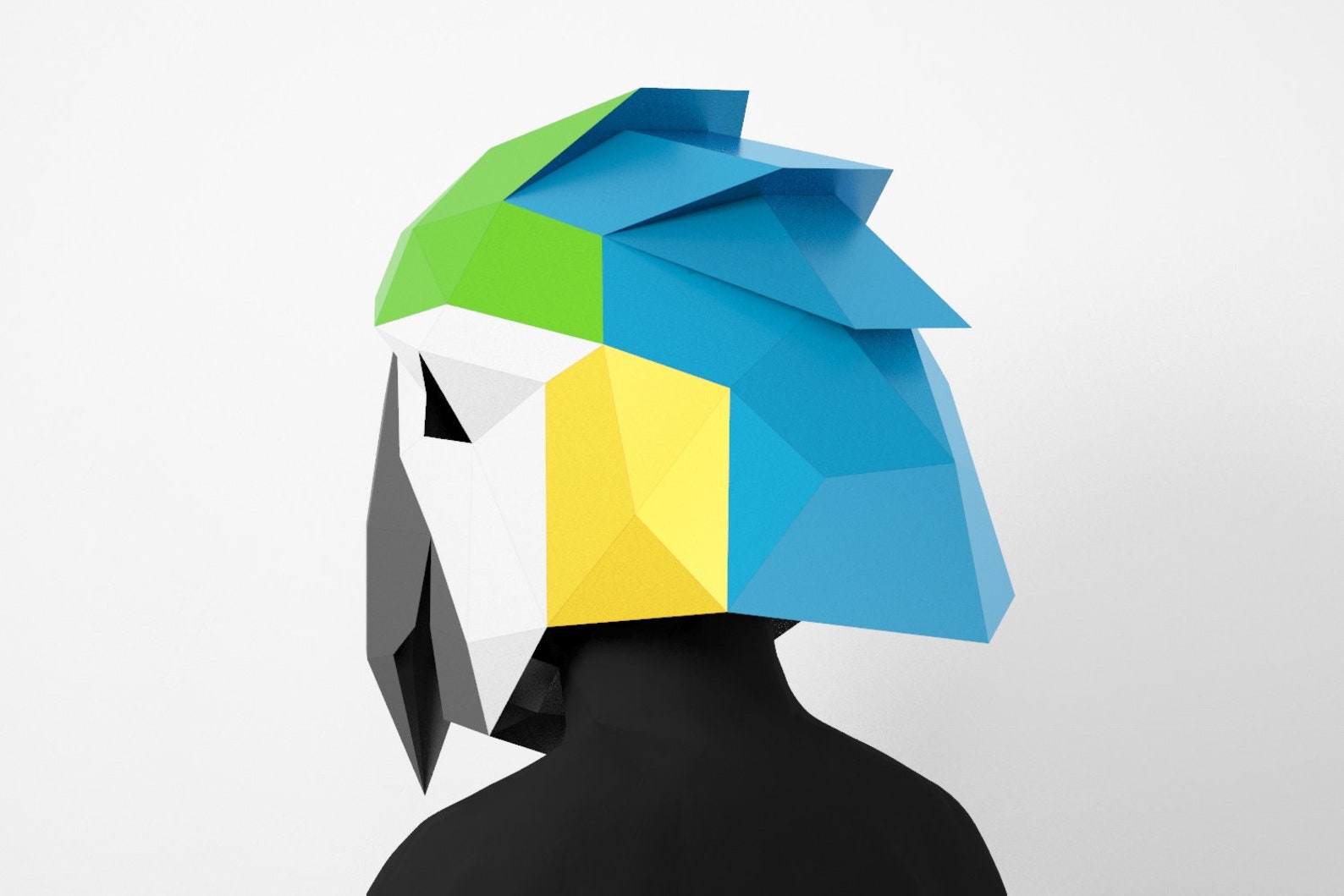 3D Parrot Mask: Polygonal Papercraft Costume (PDF Pattern) - Etsy